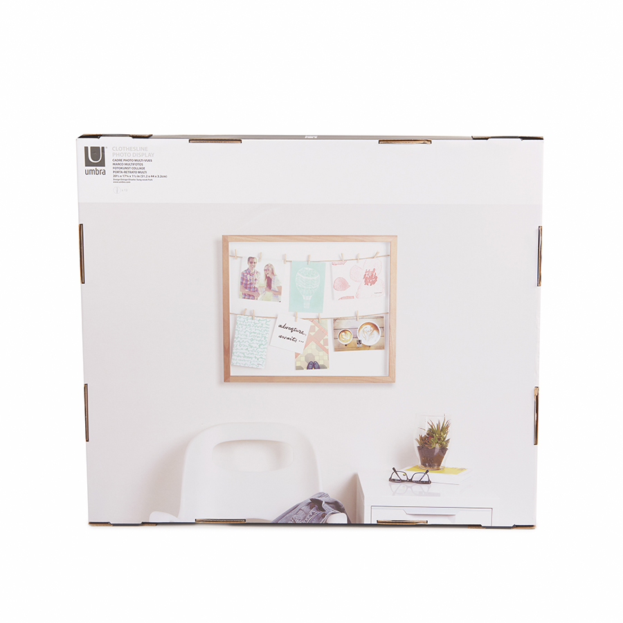 Купить Панно с зажимами для 12 фотографий Clothesline натуральное дерево Umbra арт 310080 390